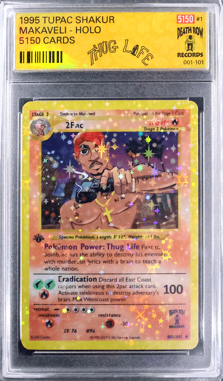 1995 (2pac) Tupac Shakur Makaveli Pokémon Style Card Sealed 5150 - Waxkid